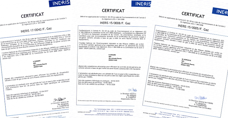 Certified products listing | Ineris services